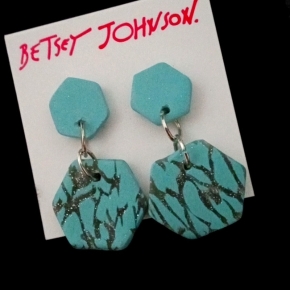 Betsey Johnson | Jewelry | Betsey Johnson Teal With Silver Glitter Line ...